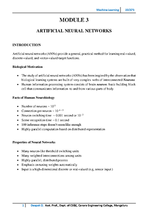 Module 1 Notes - MACHINE LEARNING Module 1 : 1. LEARNING The machine ...