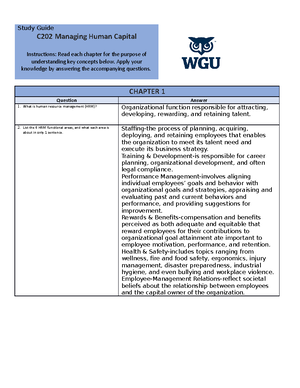 C202 - Quiz Chapter 5 - Managing Human Capital Quiz Chapter 5 5 ...