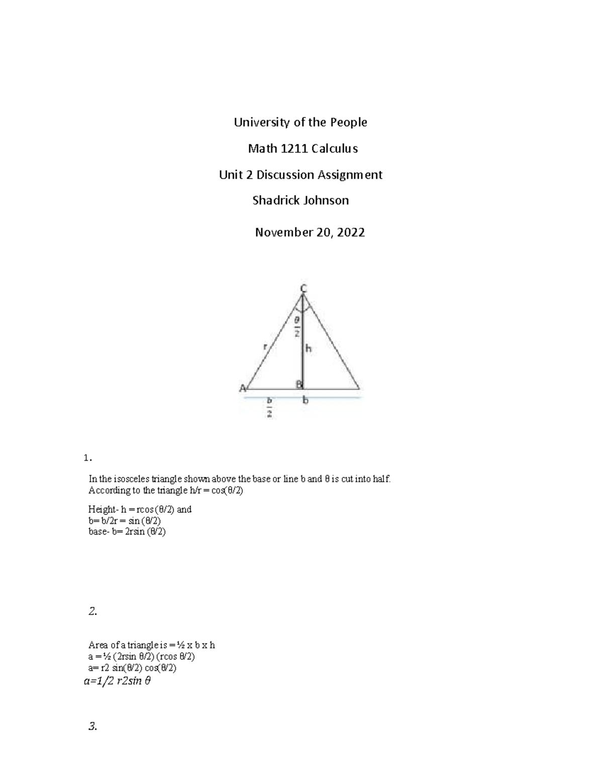 Math 1211 Calculus Unit2 Discussion Assign - University of the People Math 1211 Calculus Unit 2 ...