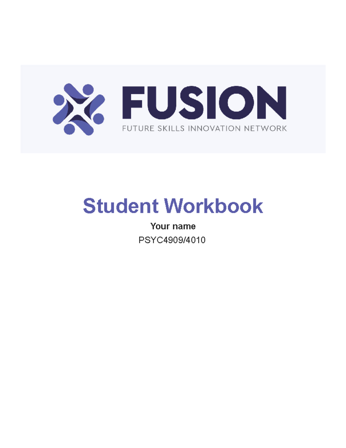 Metacognition - Student Workbook - Student Workbook Your name PSYC4909 ...