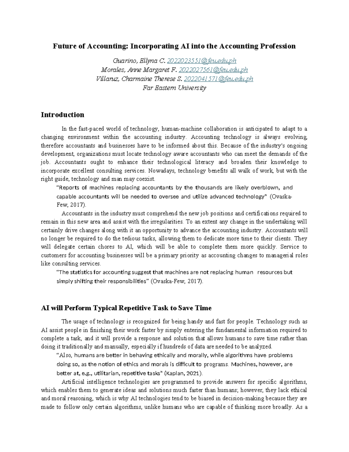 FA#5&6 Scholarly - Example of journal - Future of Accounting ...