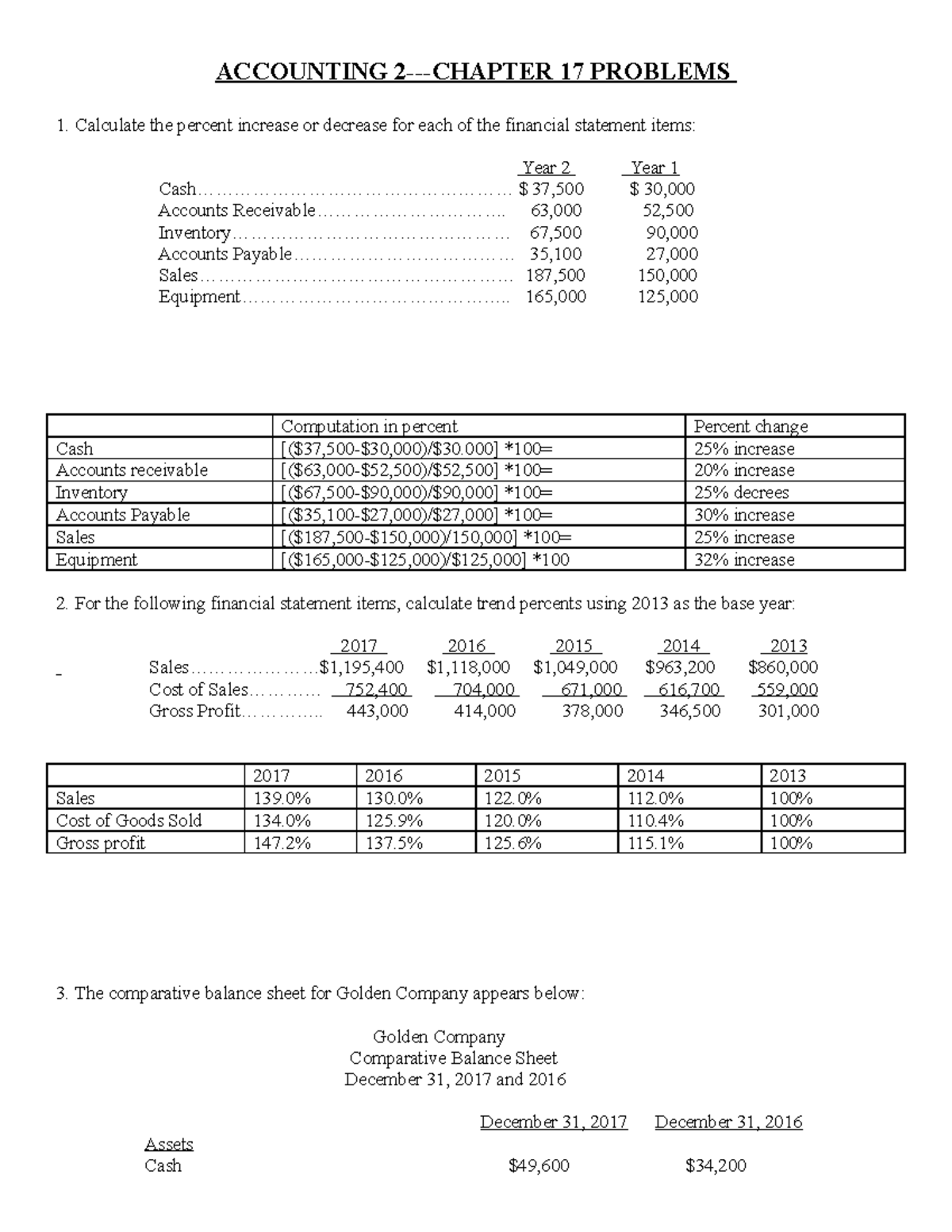 Accounting 2 Chapter 17 Problems Summer 2017 - ACCOUNTING 2-CHAPTER 17 ... Accounting 2 Chapter 17 Problems Summer 2017 - ACCOUNTING 2-CHAPTER 17 ...
