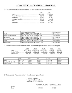 Accounting 2 Chapter 10 Problems - ACCOUNTING 2-CHAPTER 10 PROBLEMS 1 ...