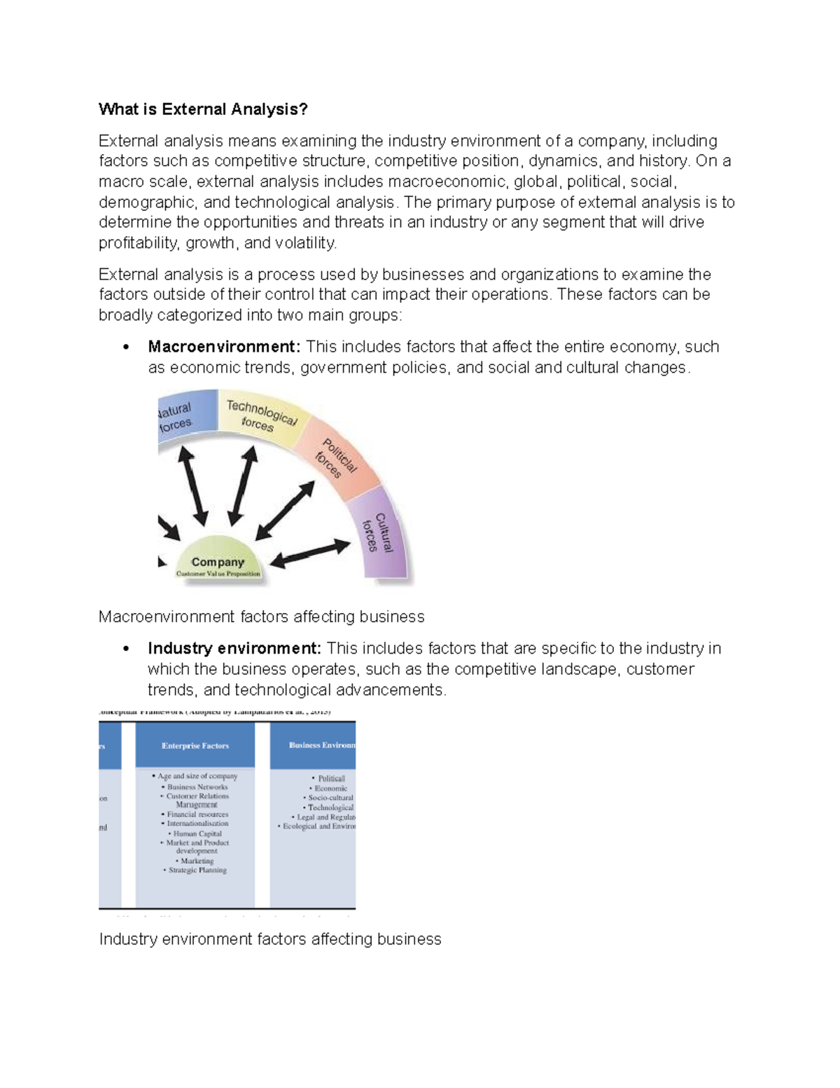 External-Analysis-lecture - What is External Analysis? External ...