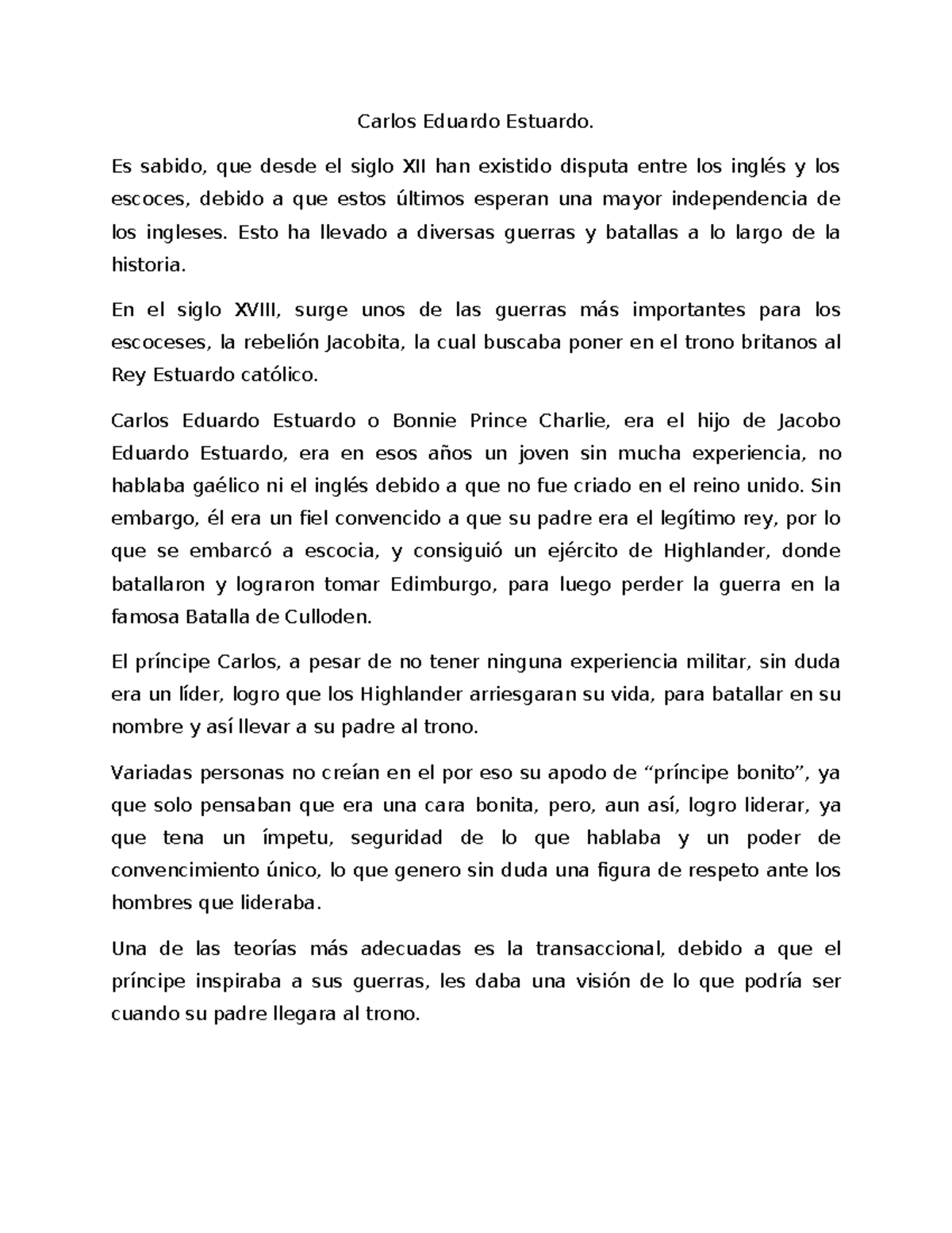 Carlos estuardo - Carlos Eduardo Estuardo. Es sabido, que desde el ...