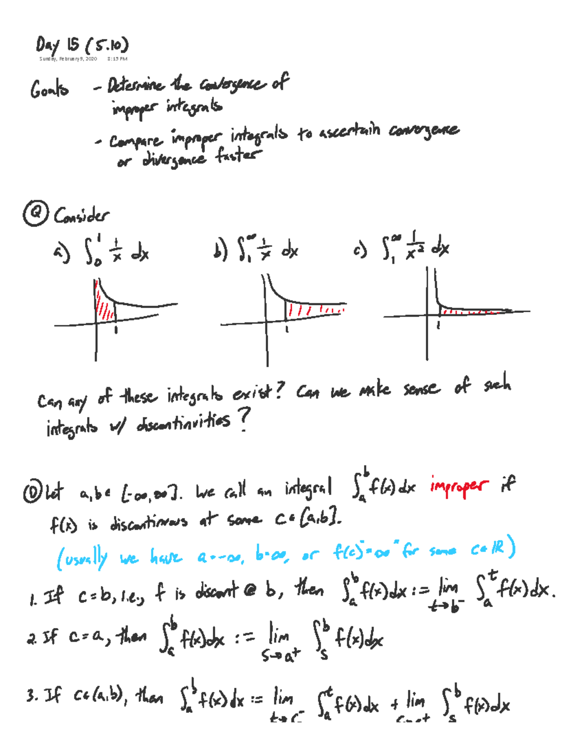Improper Integrals - MATH 280 - Warning: TT: undefined function: 32 ...