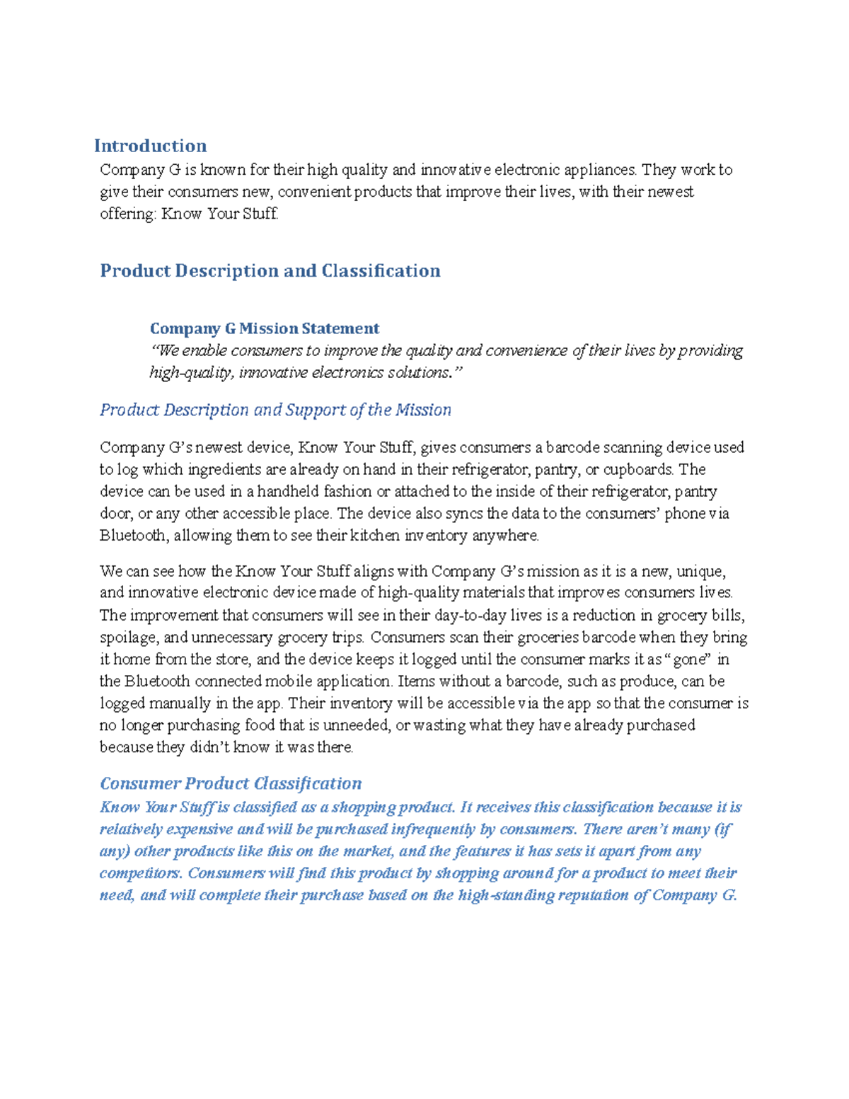 Task Page 1 and 2 - Introduction Company G is known for their high ...