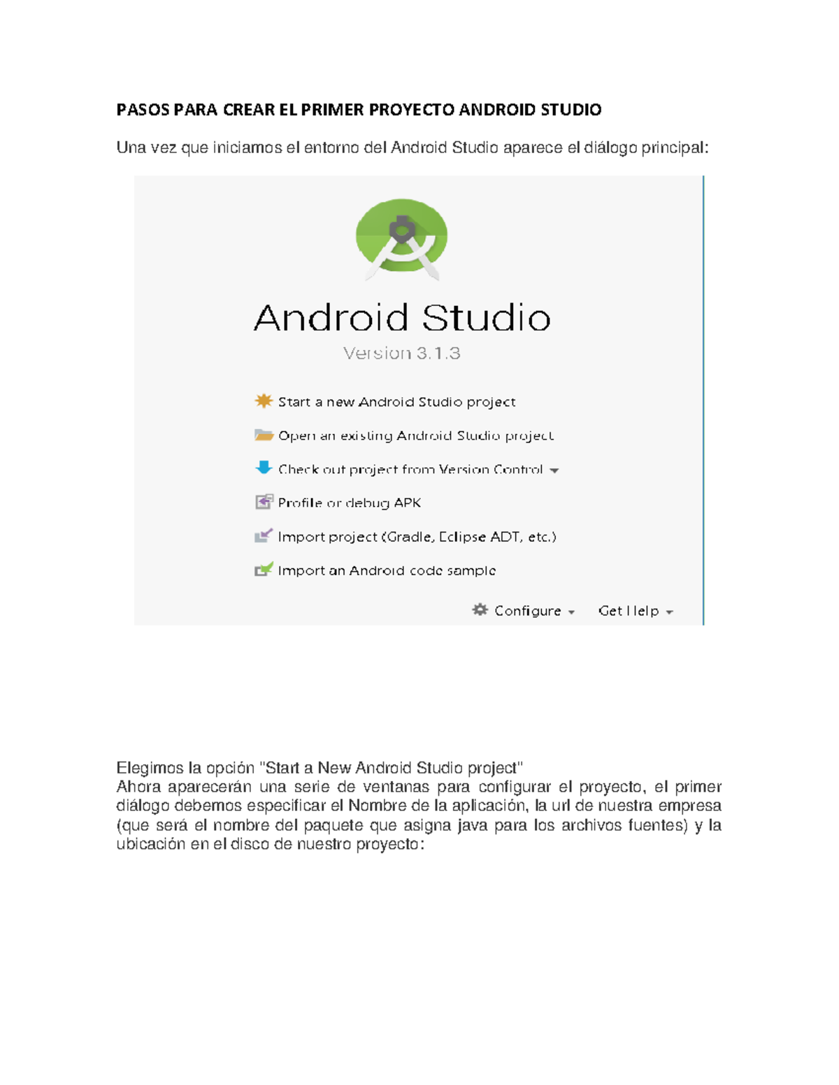 0.Pasos para crear el primer proyecto Android Studio - PASOS PARA CREAR ...