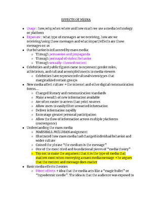 4 types of effects media of diverse populations - FOUR TYPES OF EFFECTS ...