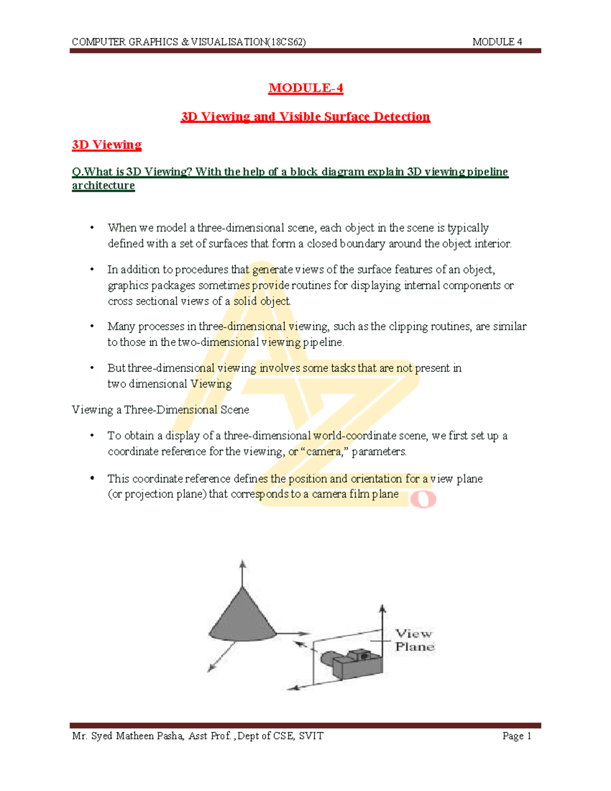 CG Mod5 notes - COMPUTER GRAPHICS & VISUALISATION(18CS62) MODULE 4 Mr ...
