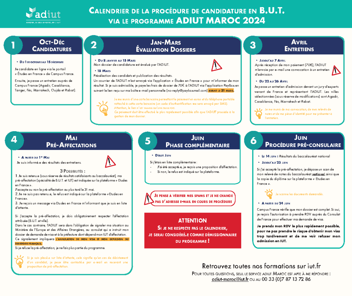 Calendrier procédure Adiut Maroc 2024 - OCT-DÉC C ANDIDATURES • DU 1 ER ...