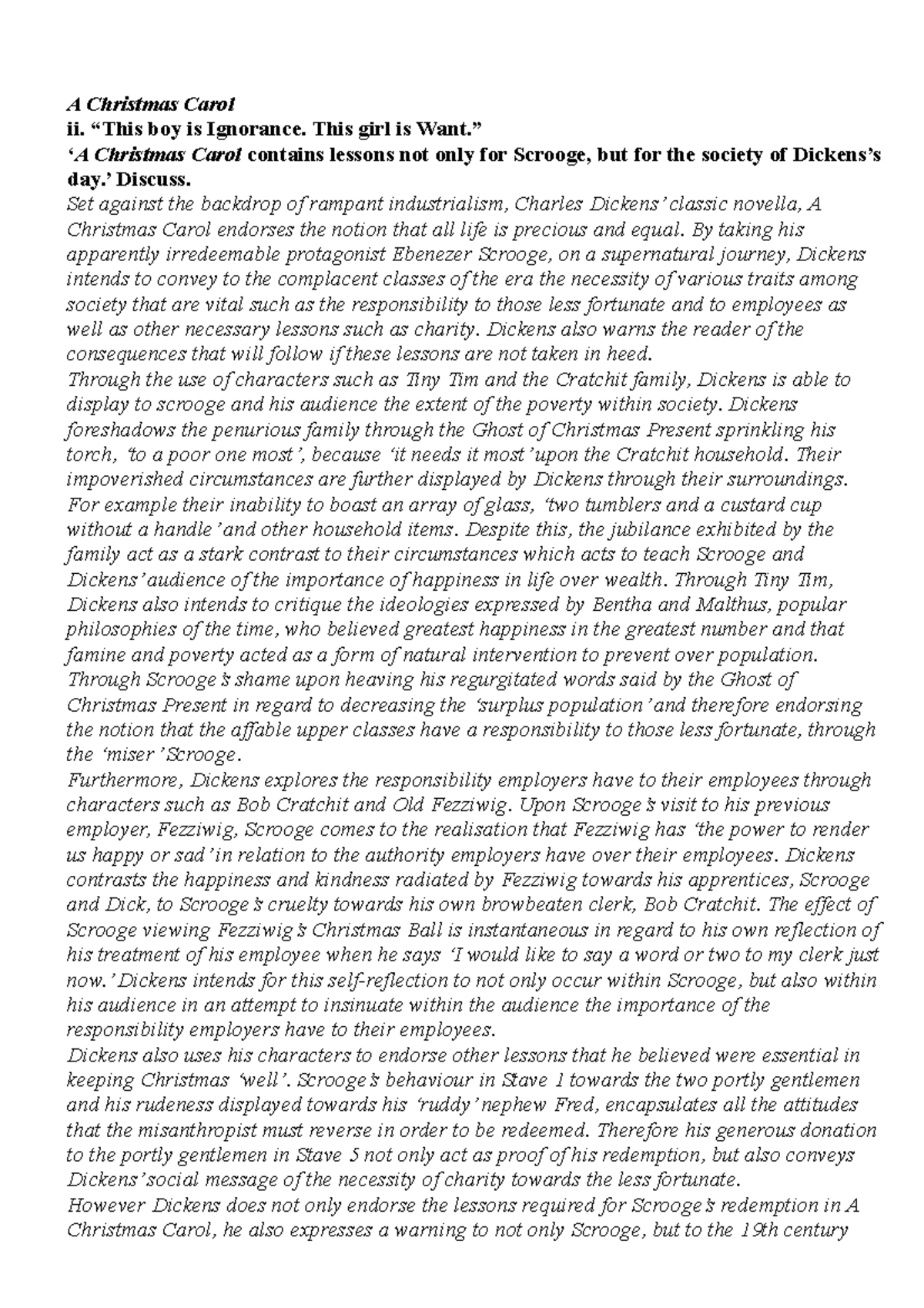 A christmas Carol Text Response - ENG1000 - VU - Studocu