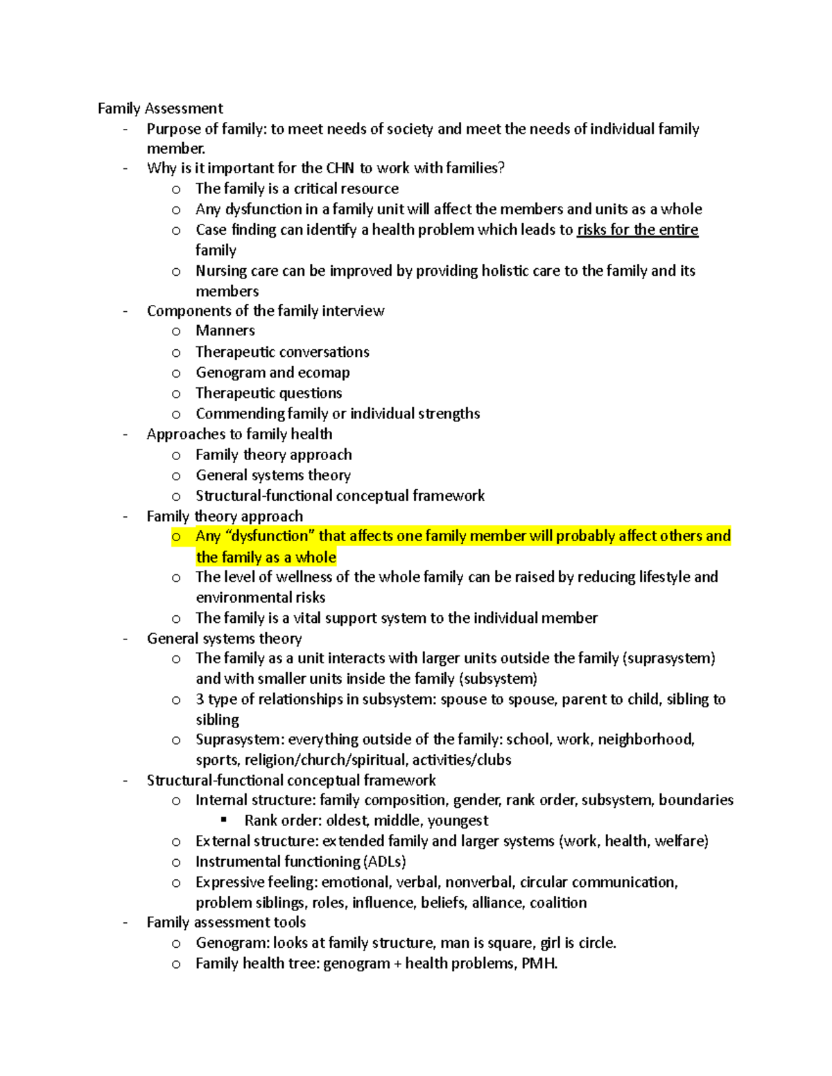 Family Assessment - Notes, content, helpful hints, powerpoints - Family ...