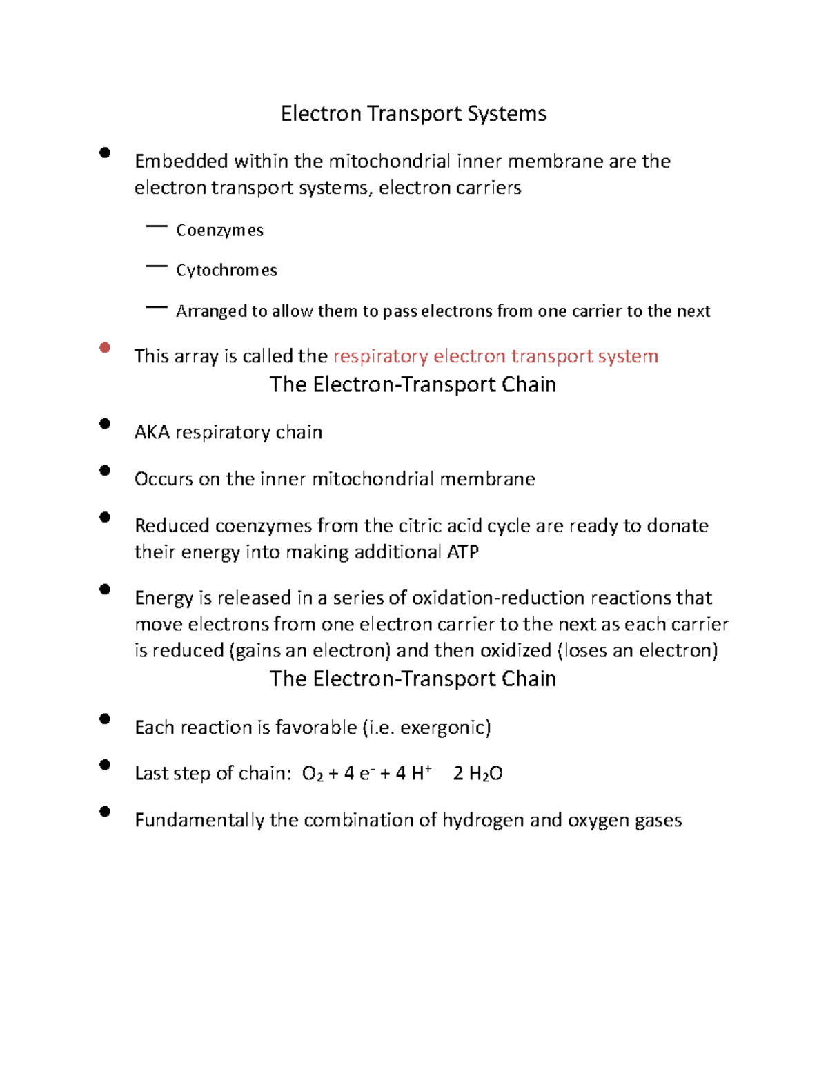 Chapter 7-Cellular Respiration - Electron Transport Systems • Embedded ...