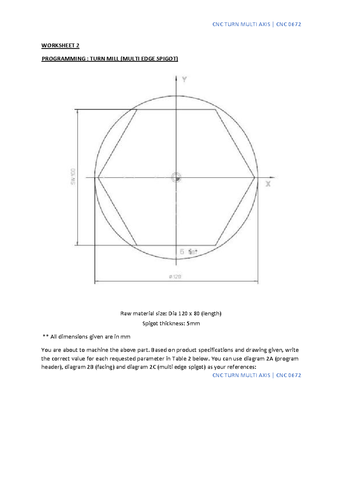 WS 2 - Programming TURN MILL ( Multi EDGE Spigot) - CNC TURN MULTI AXIS ...