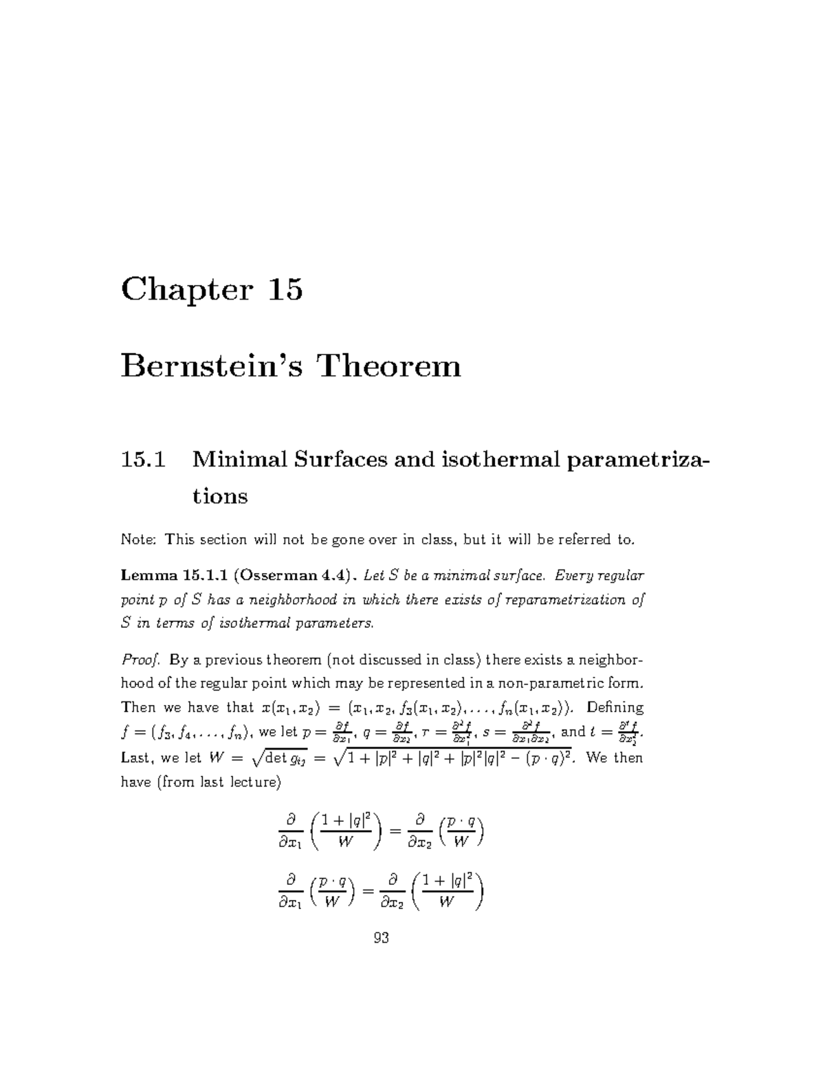 Chapter 15 Bernstein's Theorem (PDF) - Chapter 15 Bernstein’s Theorem ...