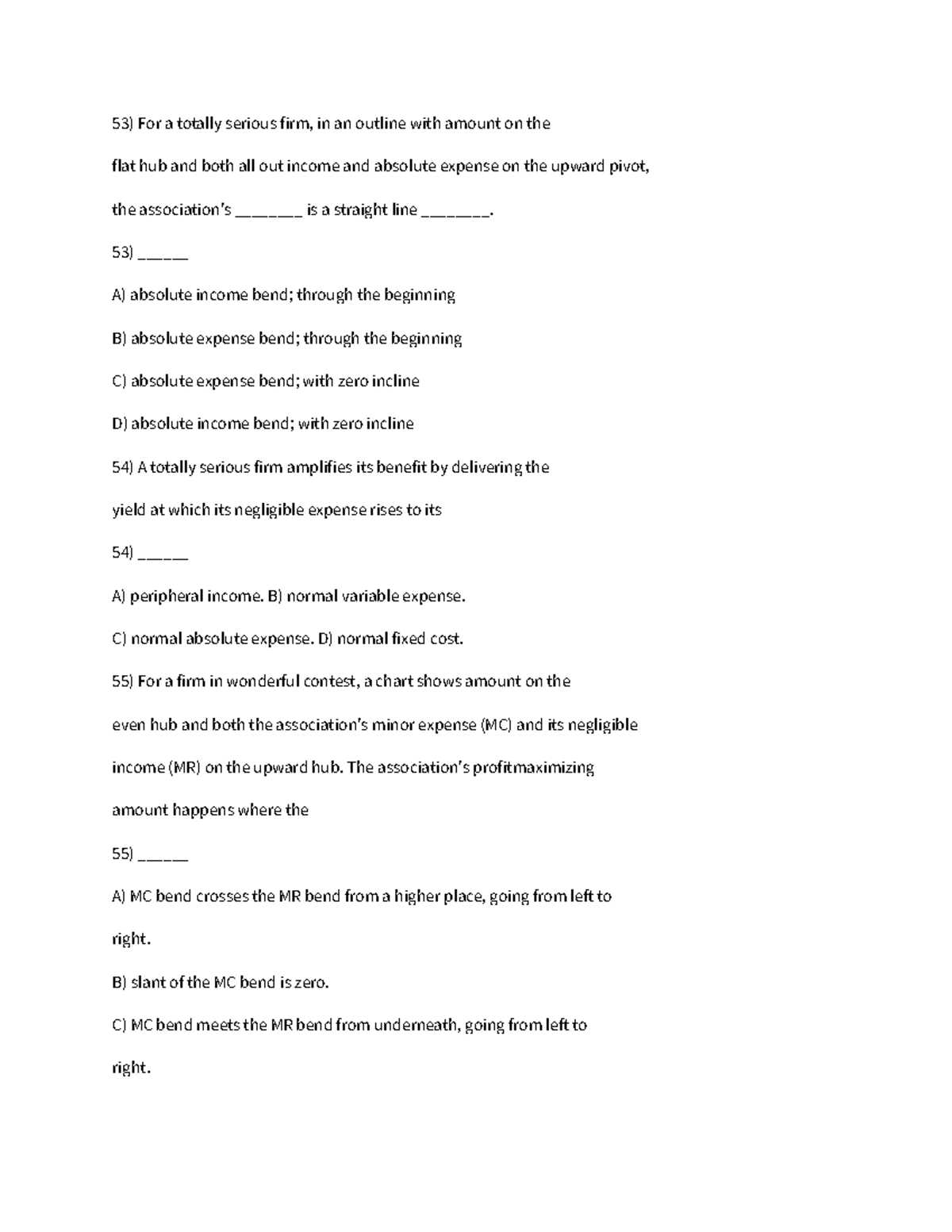 Multiple Choice Sample Questions - Perfect Competition - PSYO 2080 ...