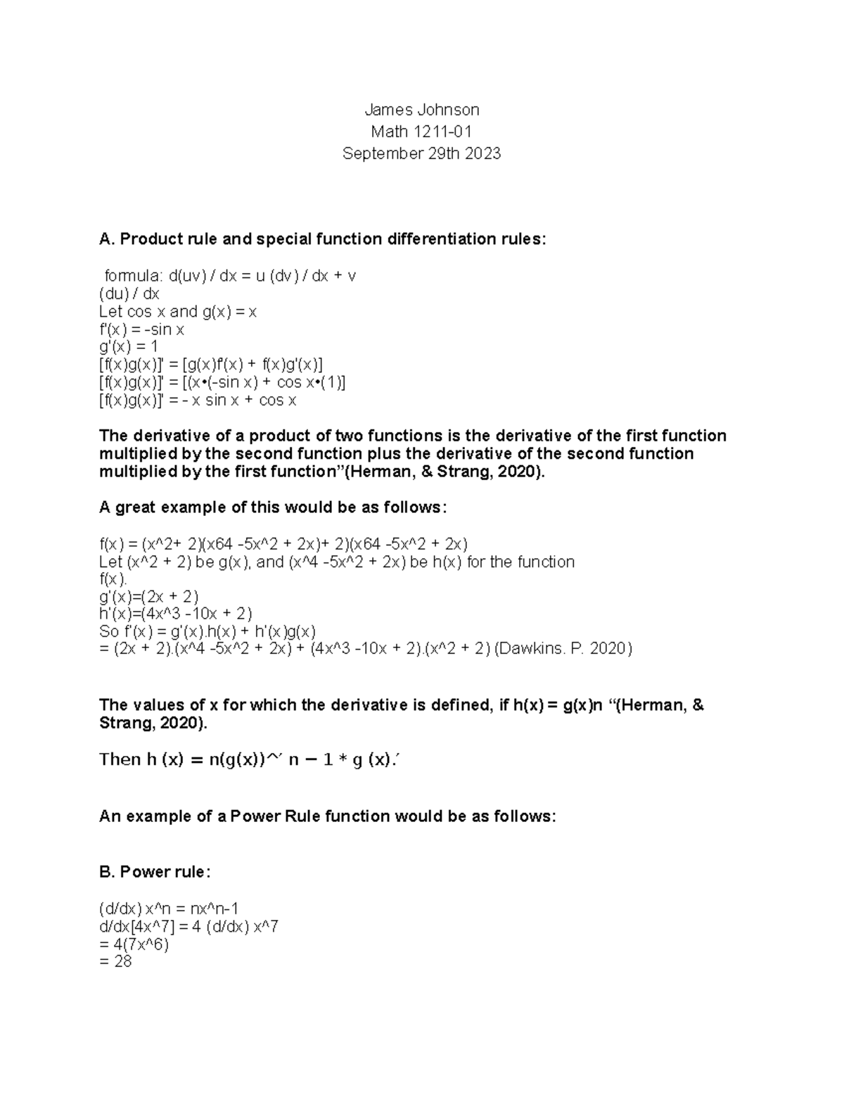 Discussion Journal 4 - work - James Johnson Math 1211- September 29th ...