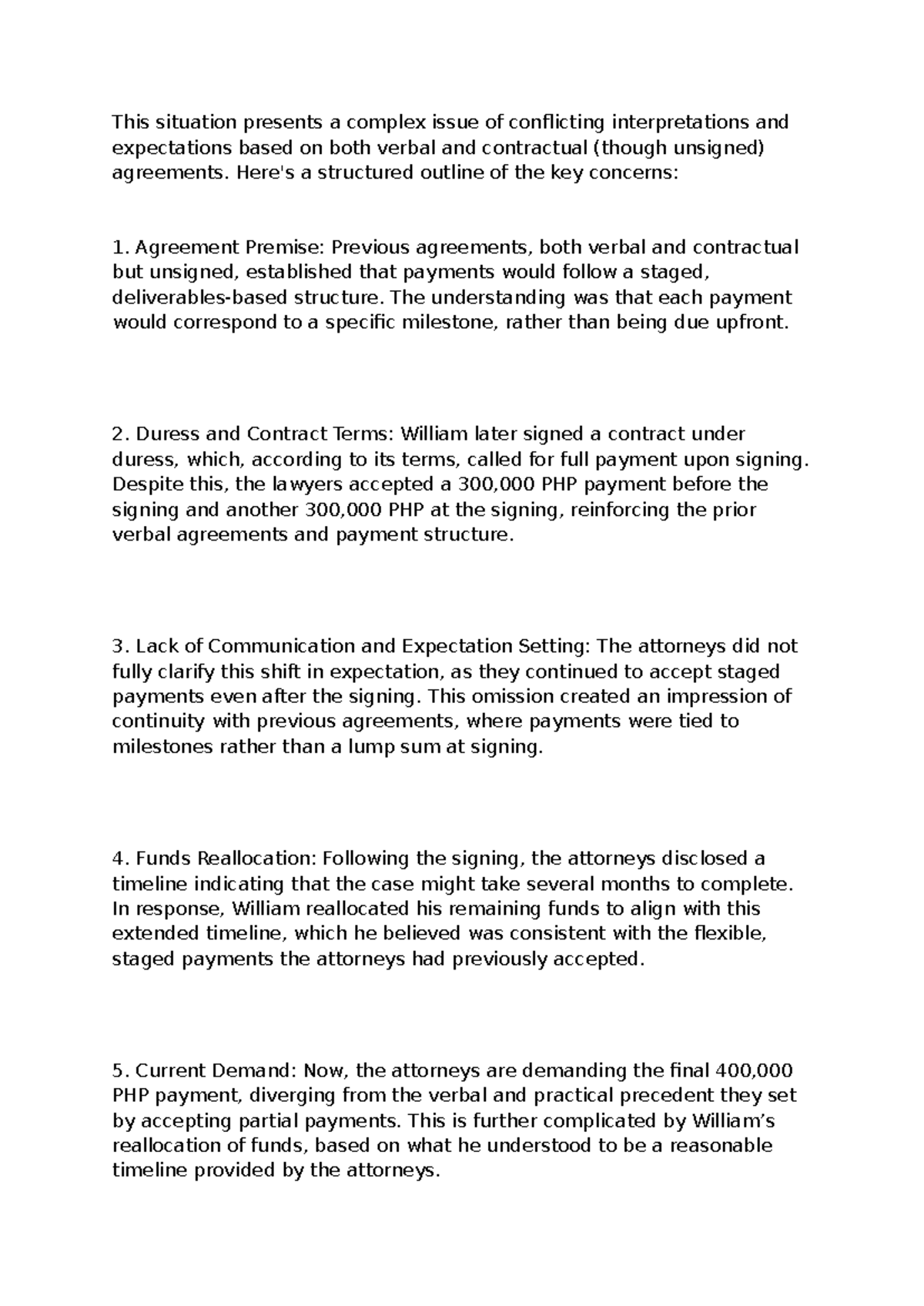 24.10.05 This situation presents a complex issue of conflicting ...