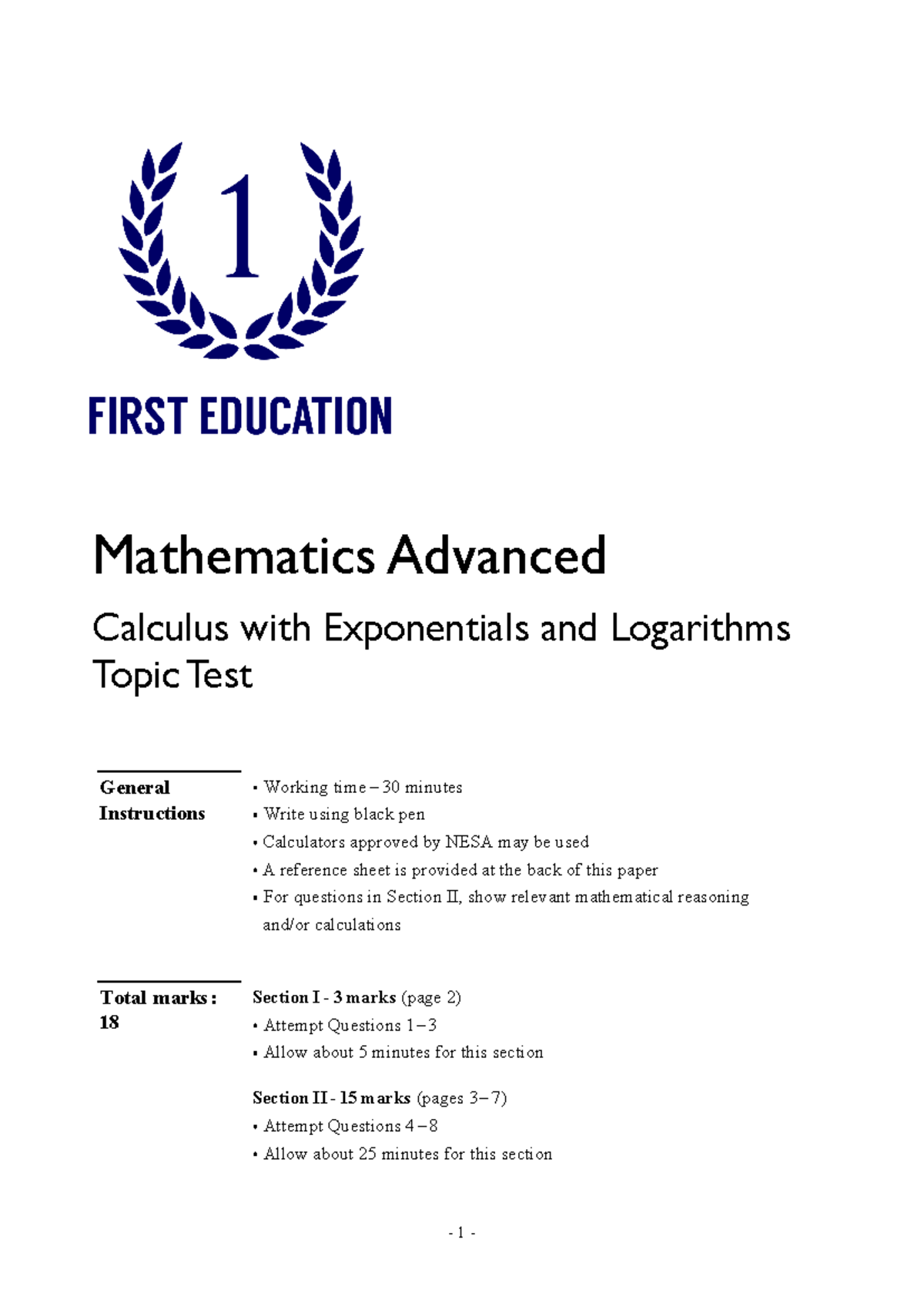 Calculus exponential and logs - Mathematics Advanced Calculus with ...