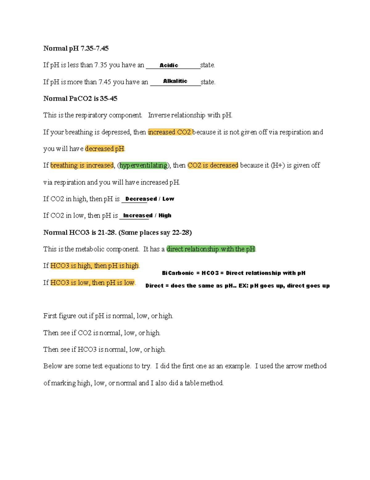 Normal p H 7 - acid-base imbalances - Normal pH 7-7. If pH is less than ...