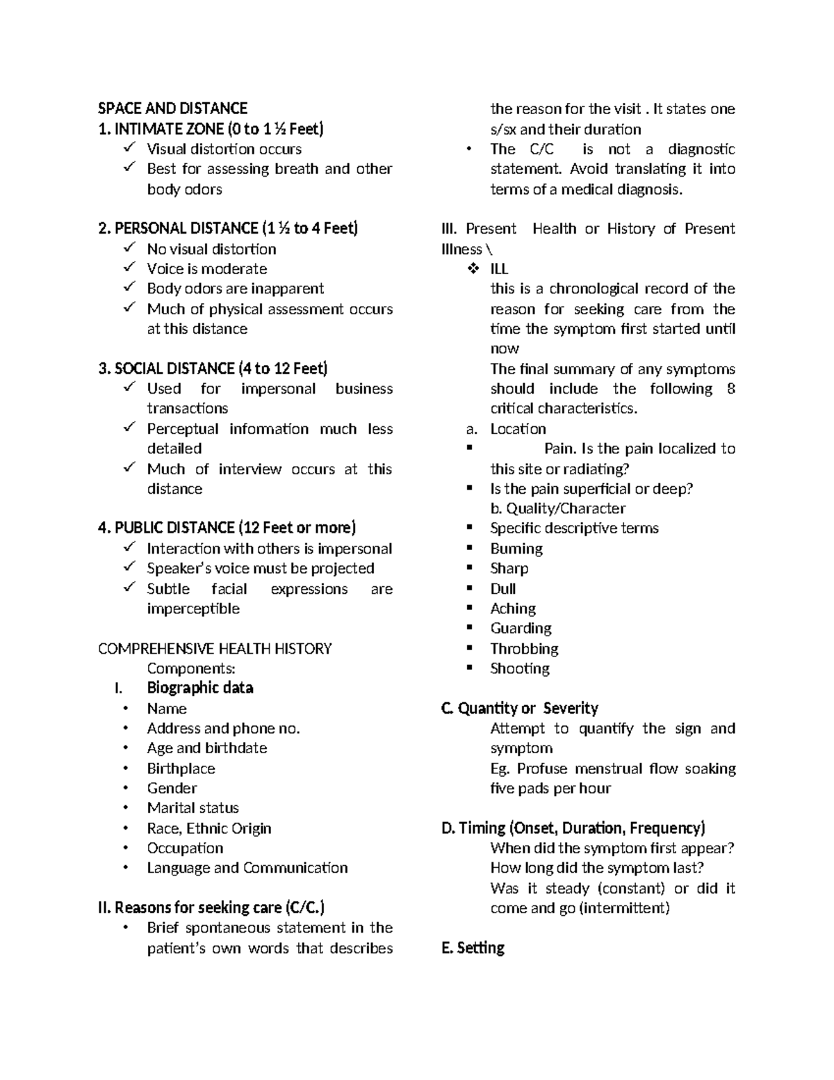Space-AND- Distance - midterm - SPACE AND DISTANCE INTIMATE ZONE (0 to ...