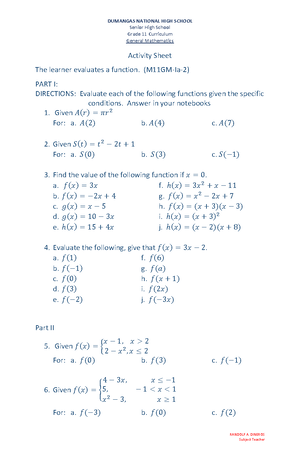 Activity Sheet-Operations on Functions - DUMANGAS NATIONAL HIGH SCHOOL ...