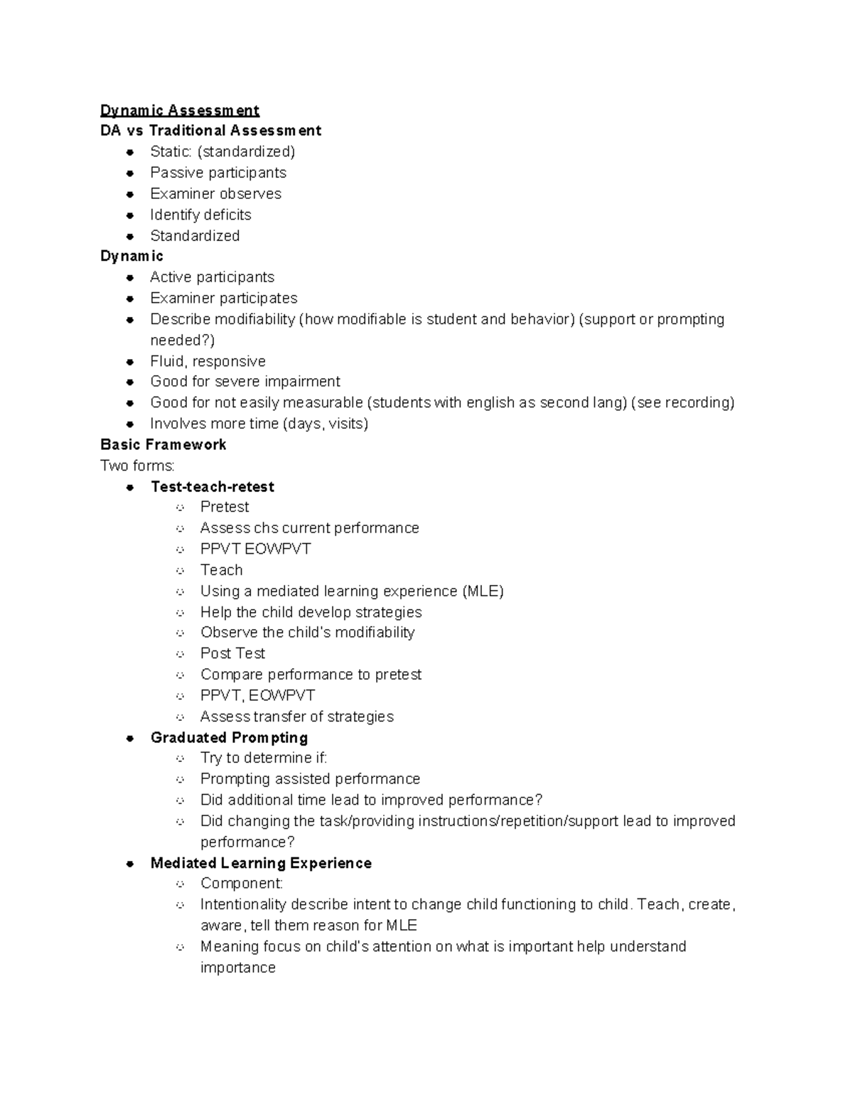 CSAD 147 - Lec. 14 (10 21) - Dynamic Assessment DA vs Traditional ...