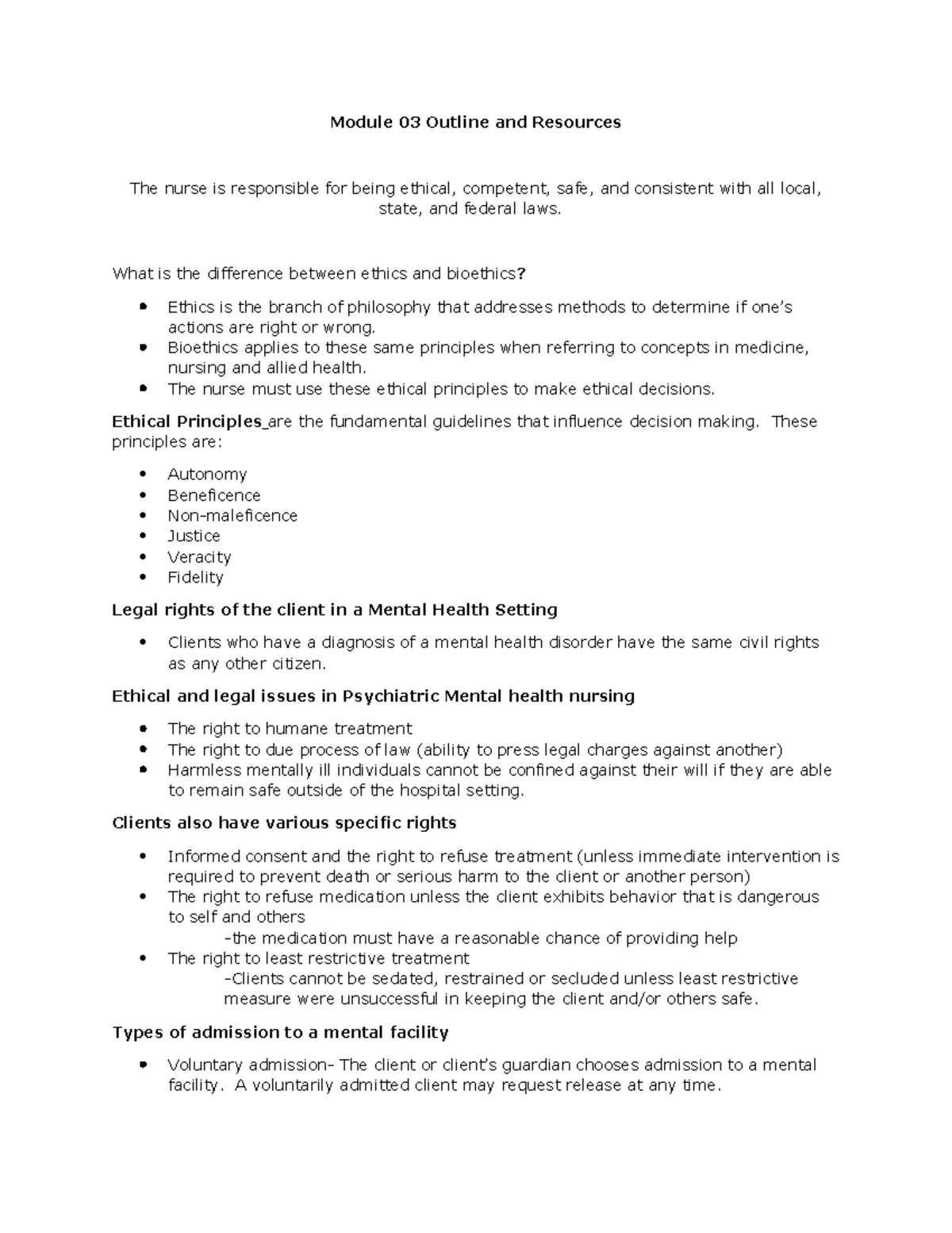 Module-03-Outline - Notes for module 3 - Module 03 Outline and ...