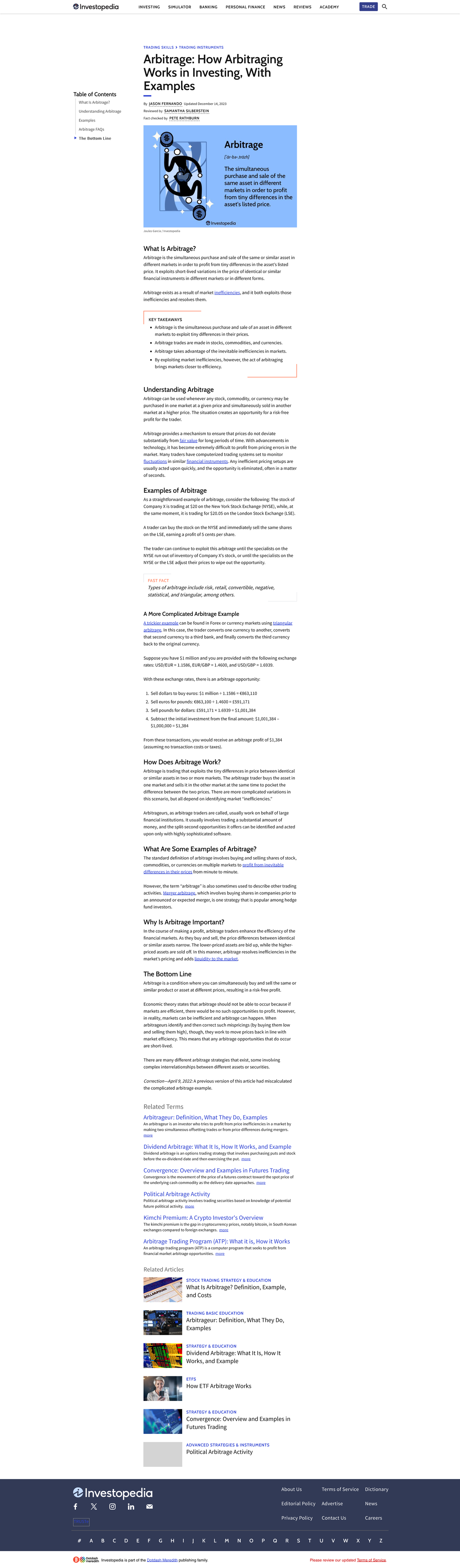 Arbitrage How Arbitraging Works in Investing, With Examples - TRUSTe ...