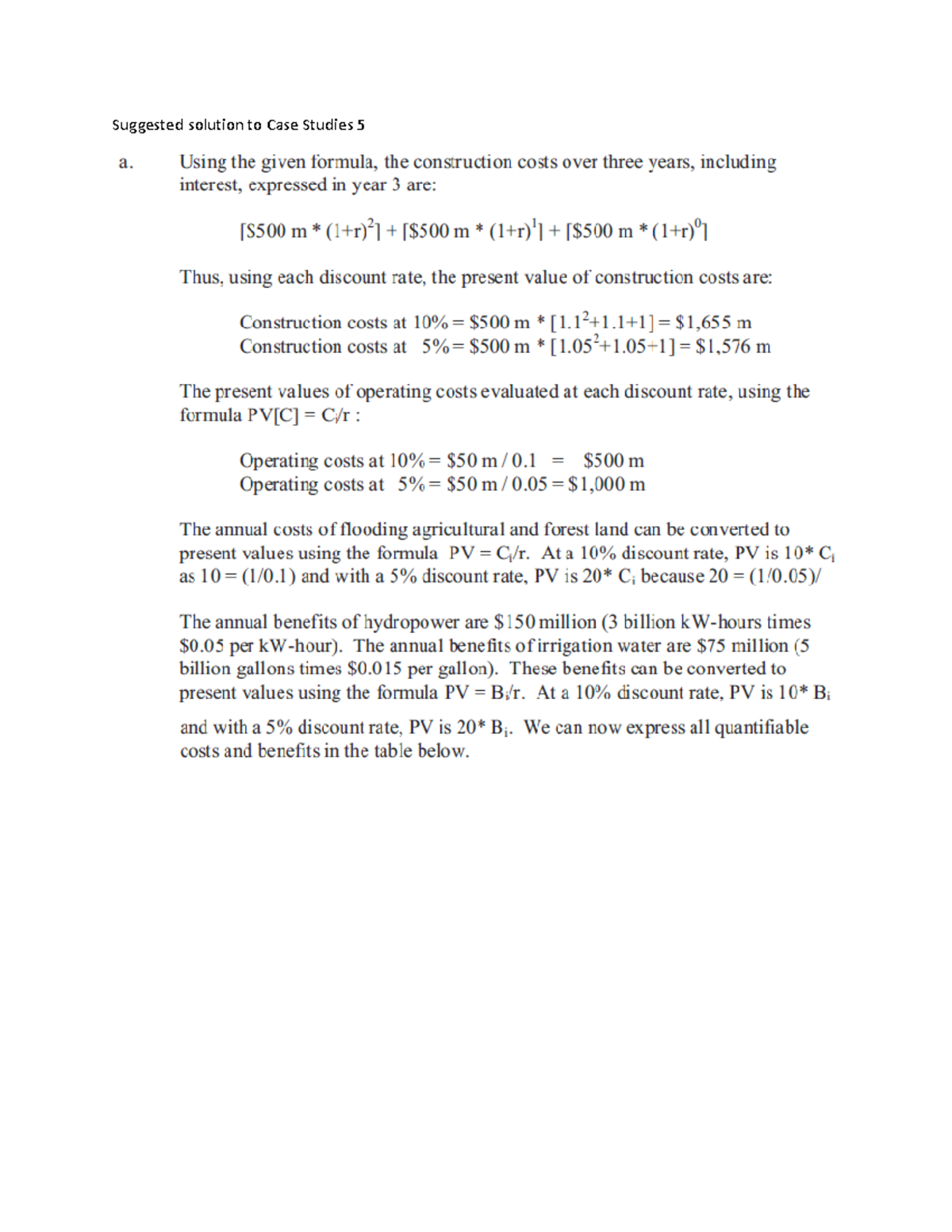 Case 5 solution - ECON 3466E - Sugg ested solution to Case Studies ...