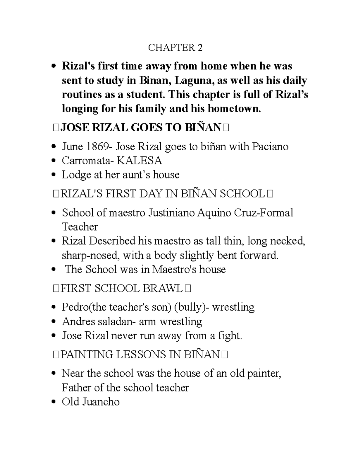 Chapter 2 - You can get some ideas. - CHAPTER 2 Rizal's first time away from home when he was ...