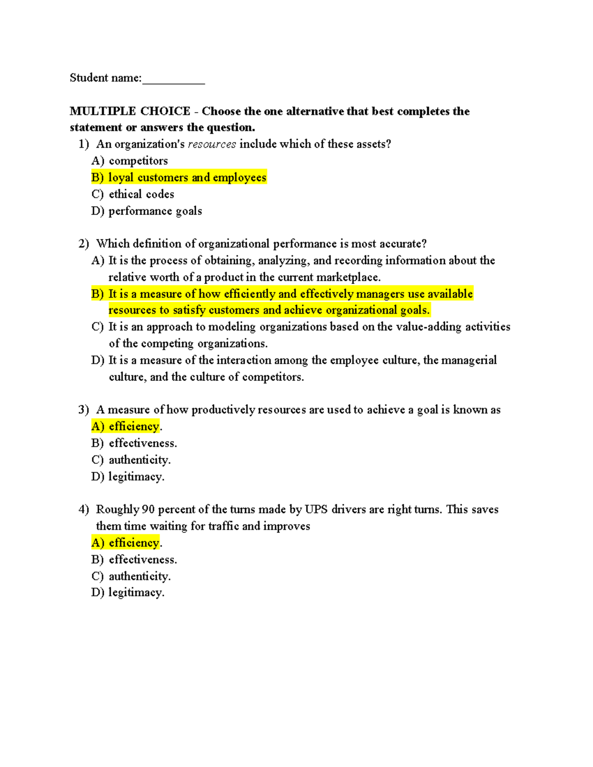Chapter-1 multiplechoice - Student name:__________ MULTIPLE CHOICE ...