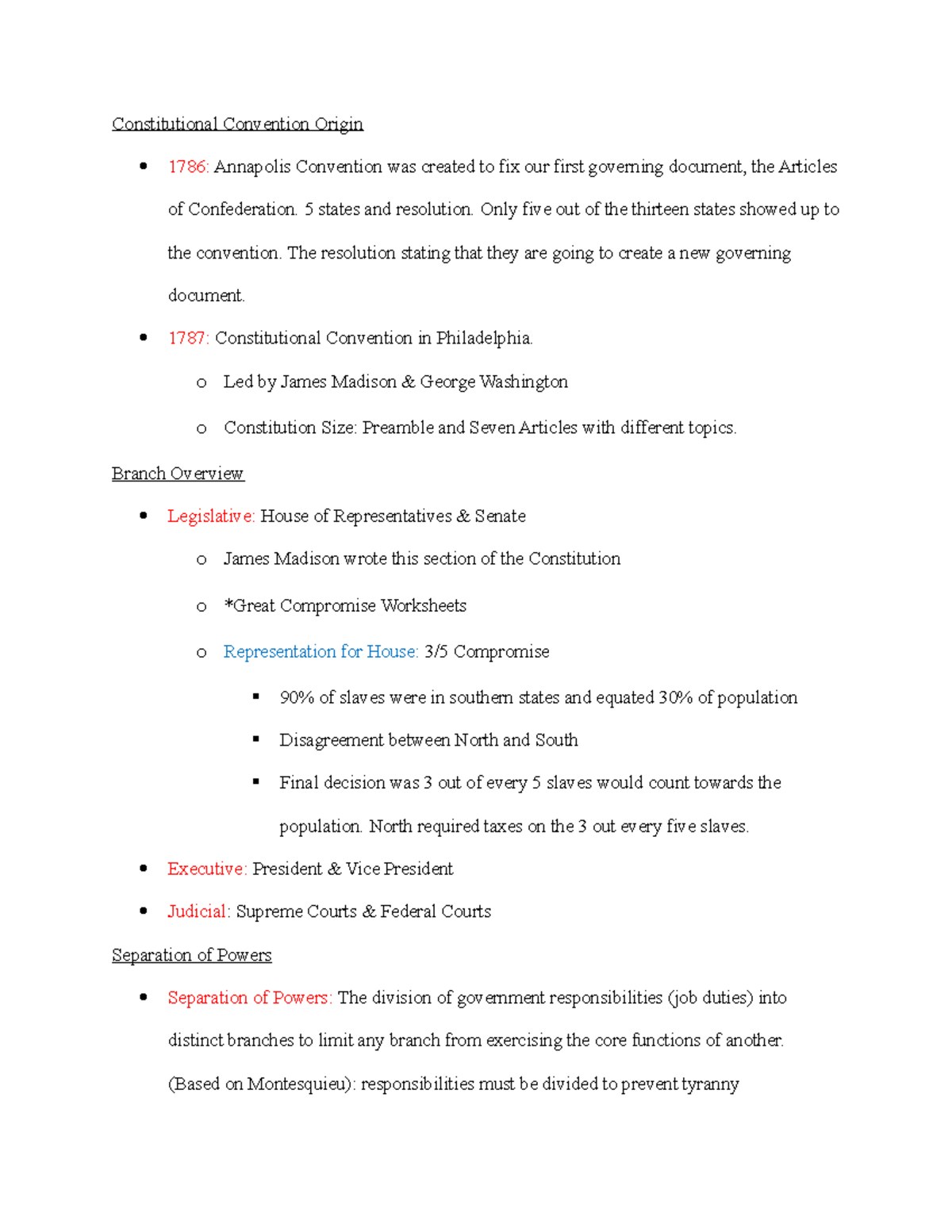 Exam 1 - exam - Constitutional Convention Origin 1786: Annapolis ...