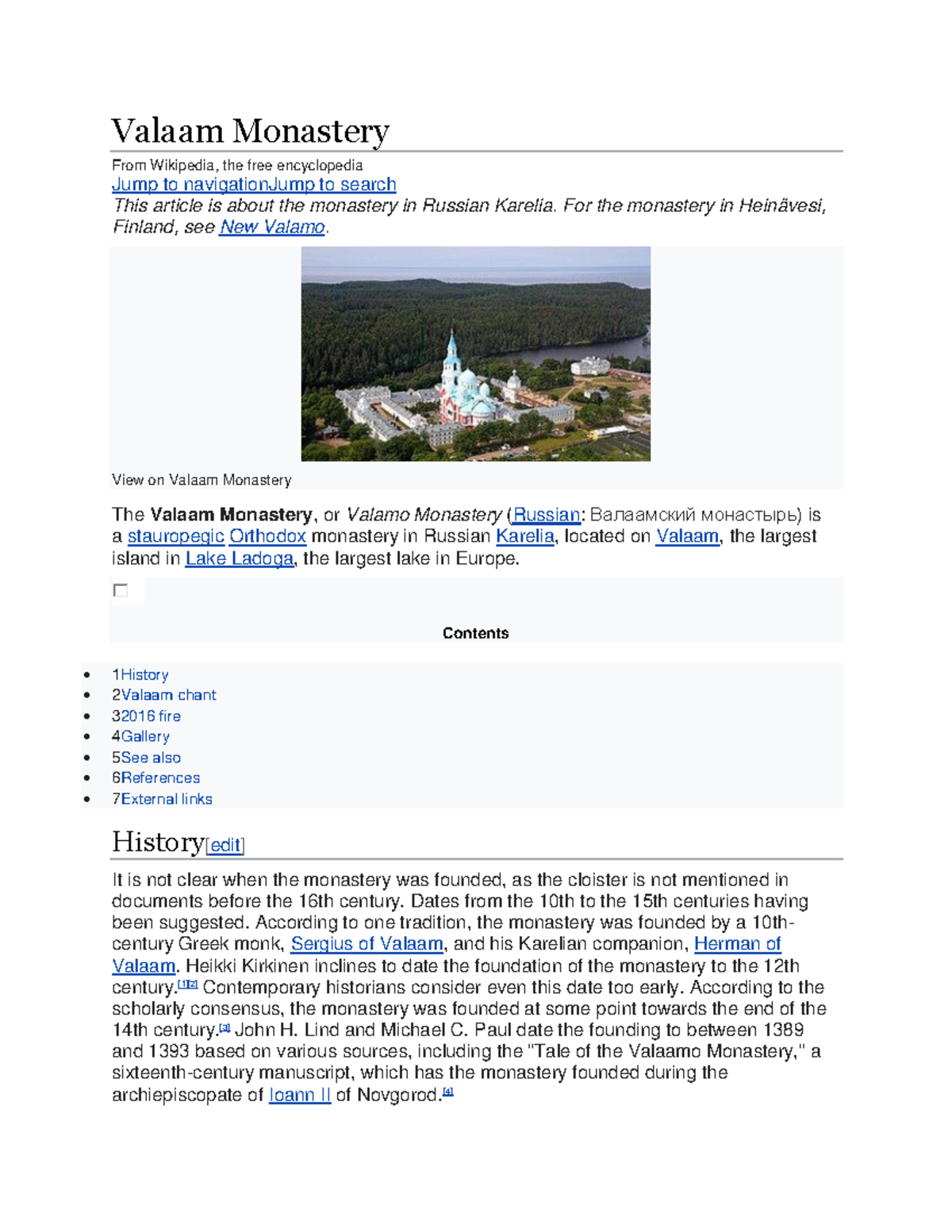 Valaam Monastery - just read - Valaam Monastery From Wikipedia, the ...