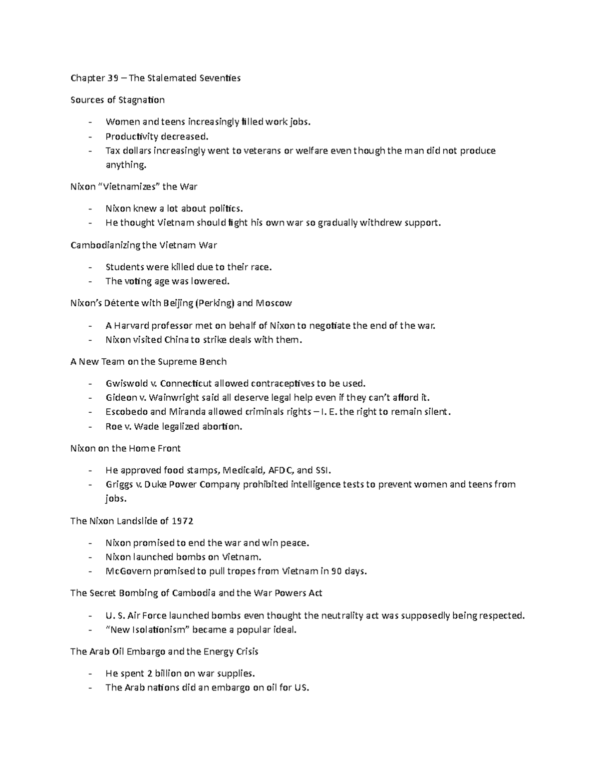 Apush 39 - 13th edition, summary by each section in chapter - Chapter ...