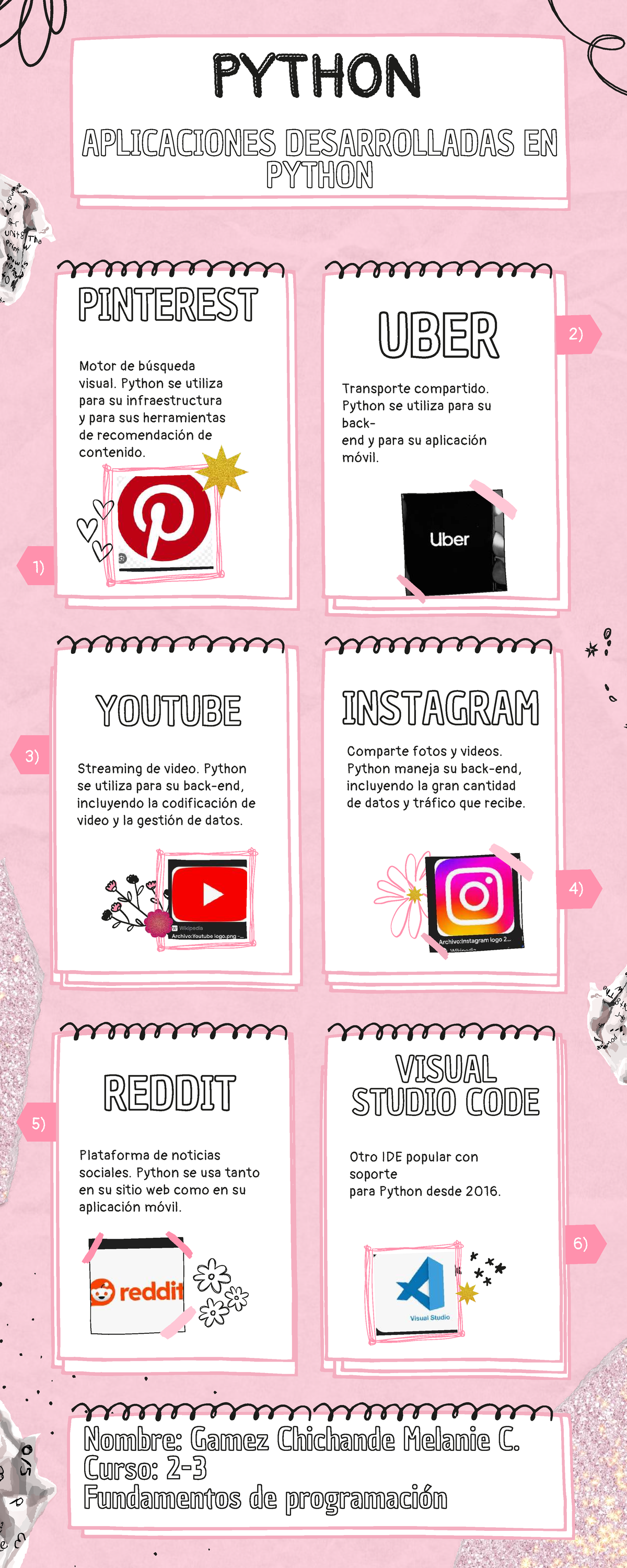 Infografía de fundamentos de programación - Transporte compartido. Python se utiliza para su ...