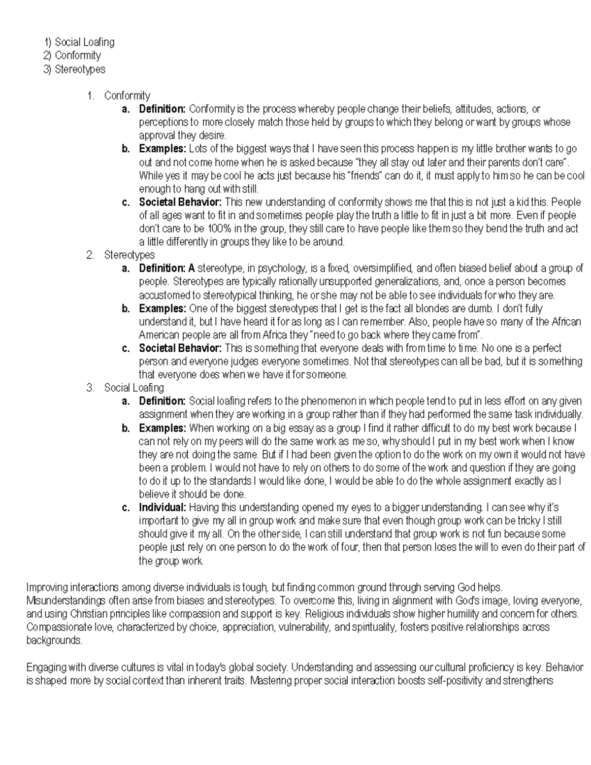 Applying Social Psychology Active Learning - Social Loafing Conformity ...