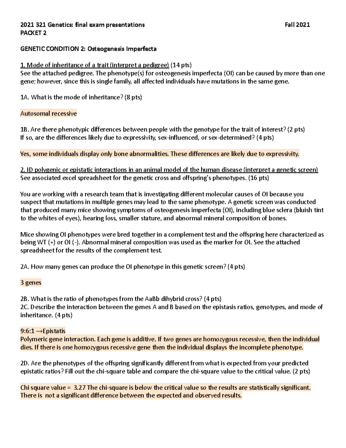 BIO 321 - Final Oral Exam - 2021 321 Genetics: final exam presentations ...