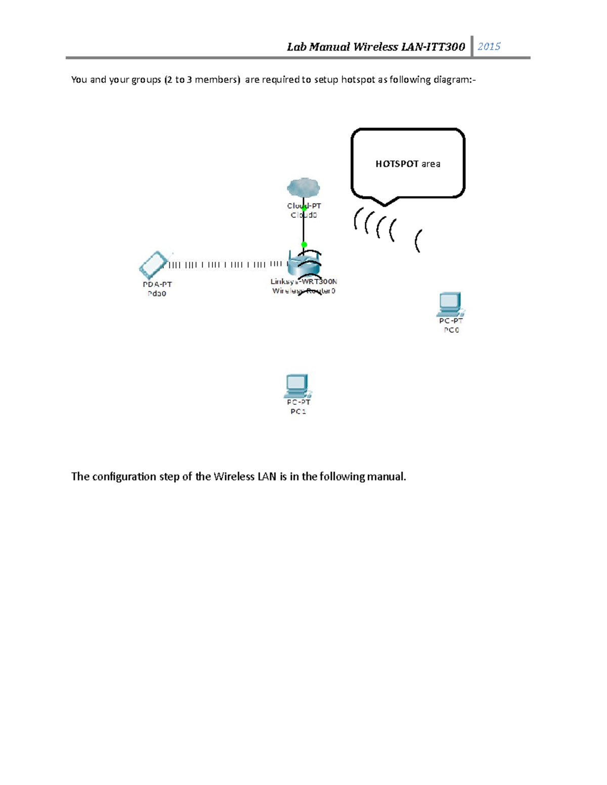 LAB Manual Wireless LAN Setup AND Configuration - You and your groups ...