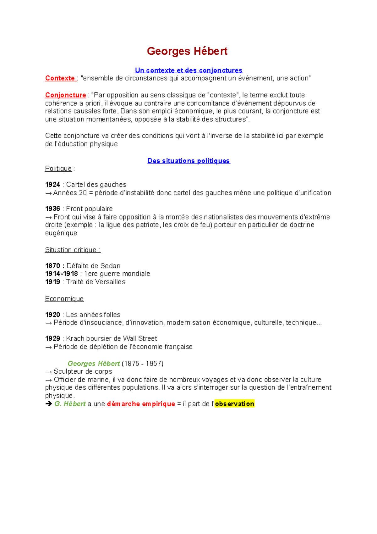 Georges Hébert et la méthode naturelle - Georges Hébert Un contexte et ...