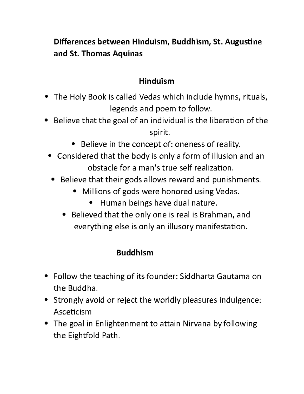 Differences-and-Similarities - Differences between Hinduism, Buddhism ...