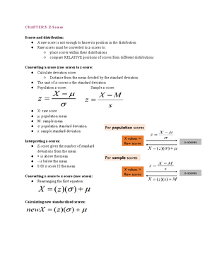 PSY 252 EXAM 4 Notes - PSY 252 EXAM 4 NOTES 5/ Analysis of variance ...