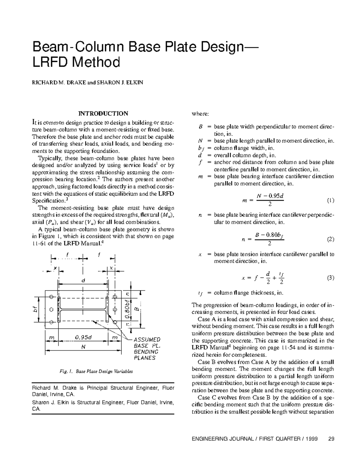 Anchor bolt design-LRFD-AISC - Beam-Column Base Plate Design— LRFD ...
