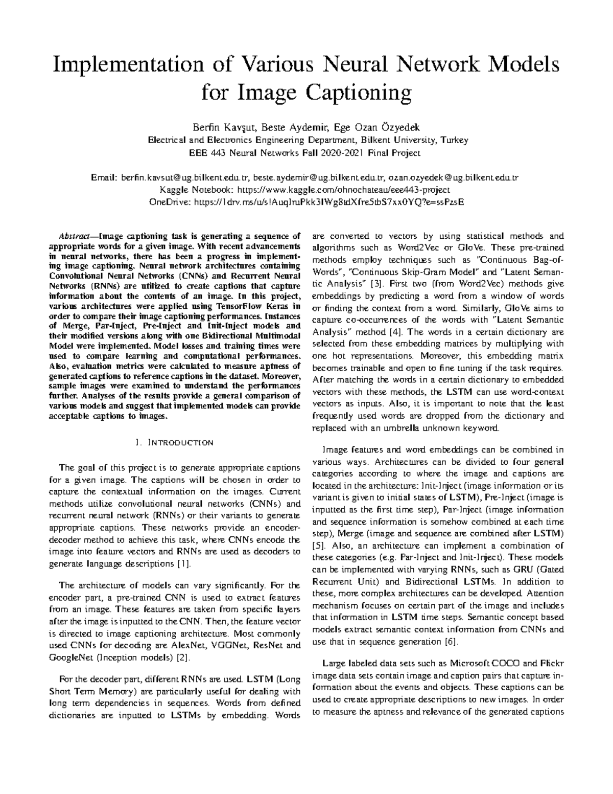 Project Report - yes - Implementation of Various Neural Network Models ...