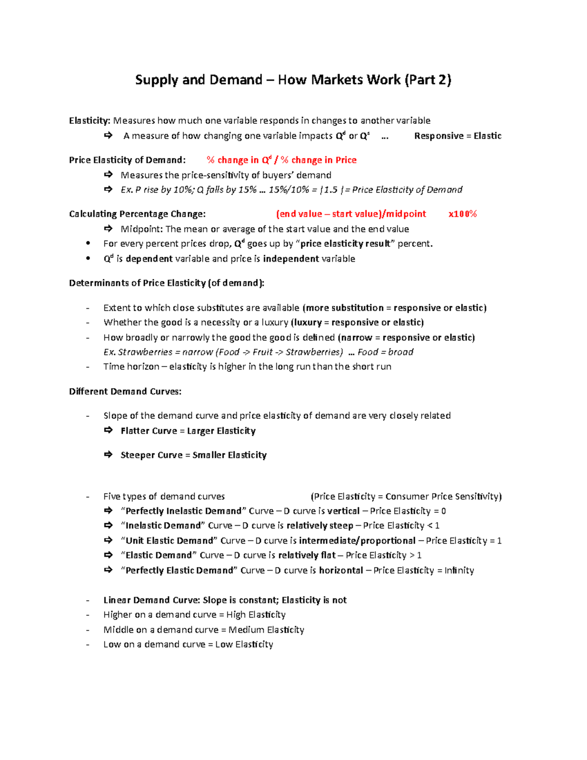 Econ Chapter 5 - Summary Introduction to Microeconomics - Supply and ...