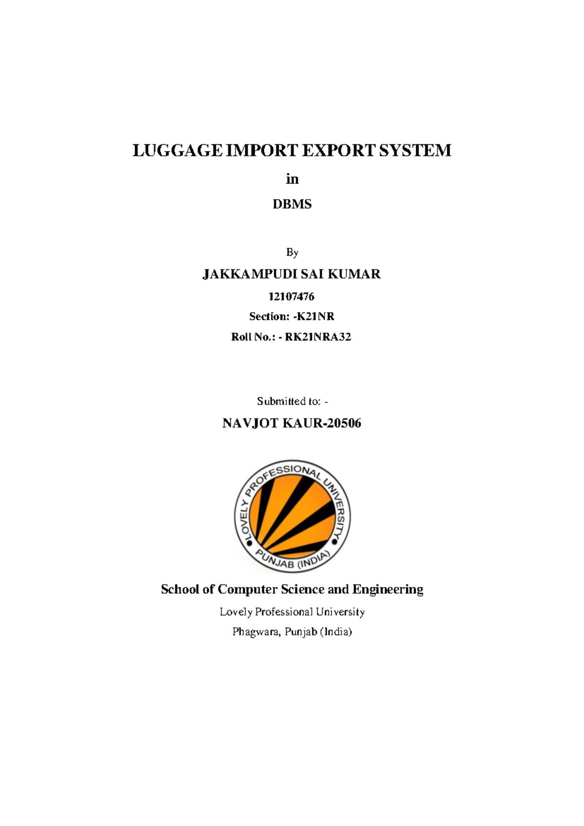 luggage import and export - LUGGAGE IMPORT EXPORT SYSTEM in DBMS By JAKKAMPUDI SAI KUMAR ...