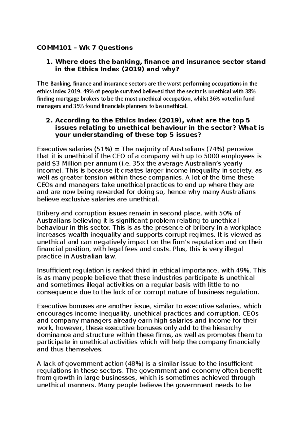 COMM101 Wk 7 questions - COMM101 – Wk 7 Questions 1. Where does the ...