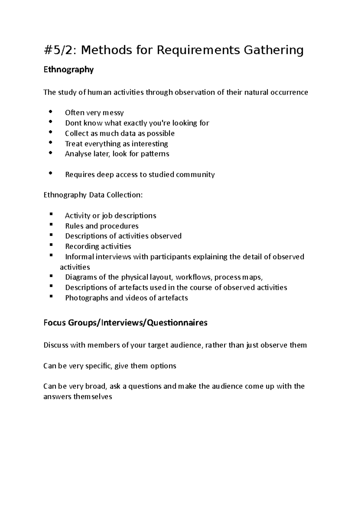 5-2 Methods for Requirements Gathering - #5/2: Methods for Requirements ...