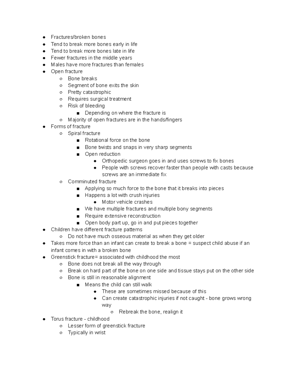 Patho disease of the musculoskeletal system - Fractures/broken bones ...